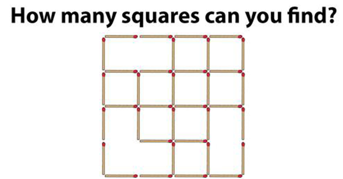 Can you tell how many squares are there in this puzzle? Not many people ...