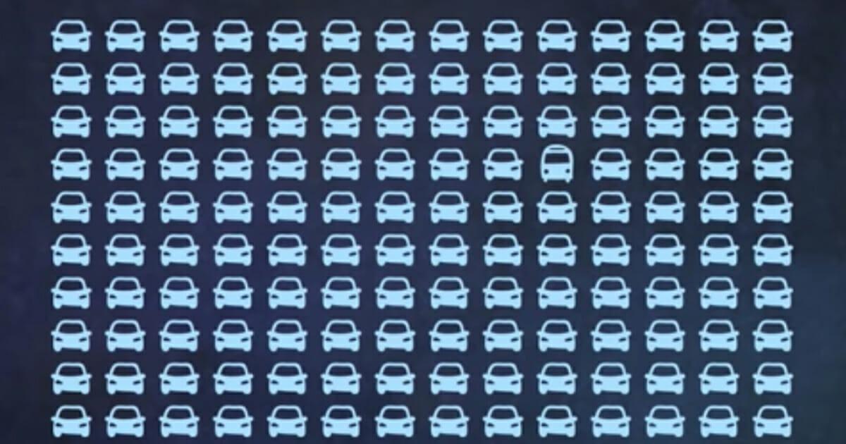 Find the bus among all the cars