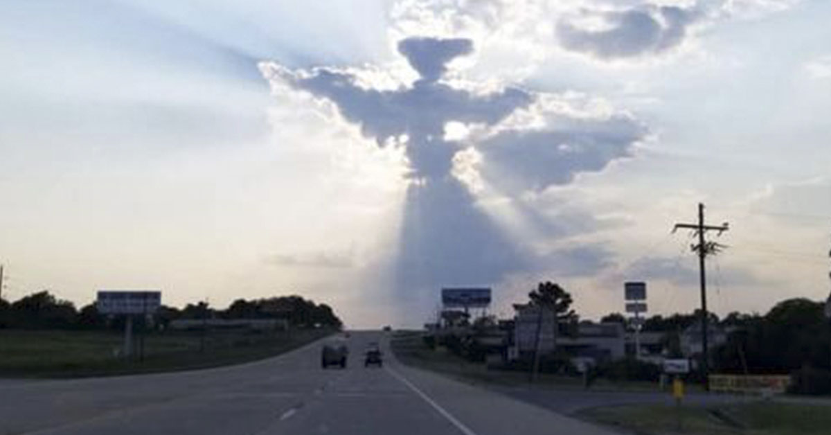 Driver Is Stunned When 'Angel' Appears In Sky Over Highway