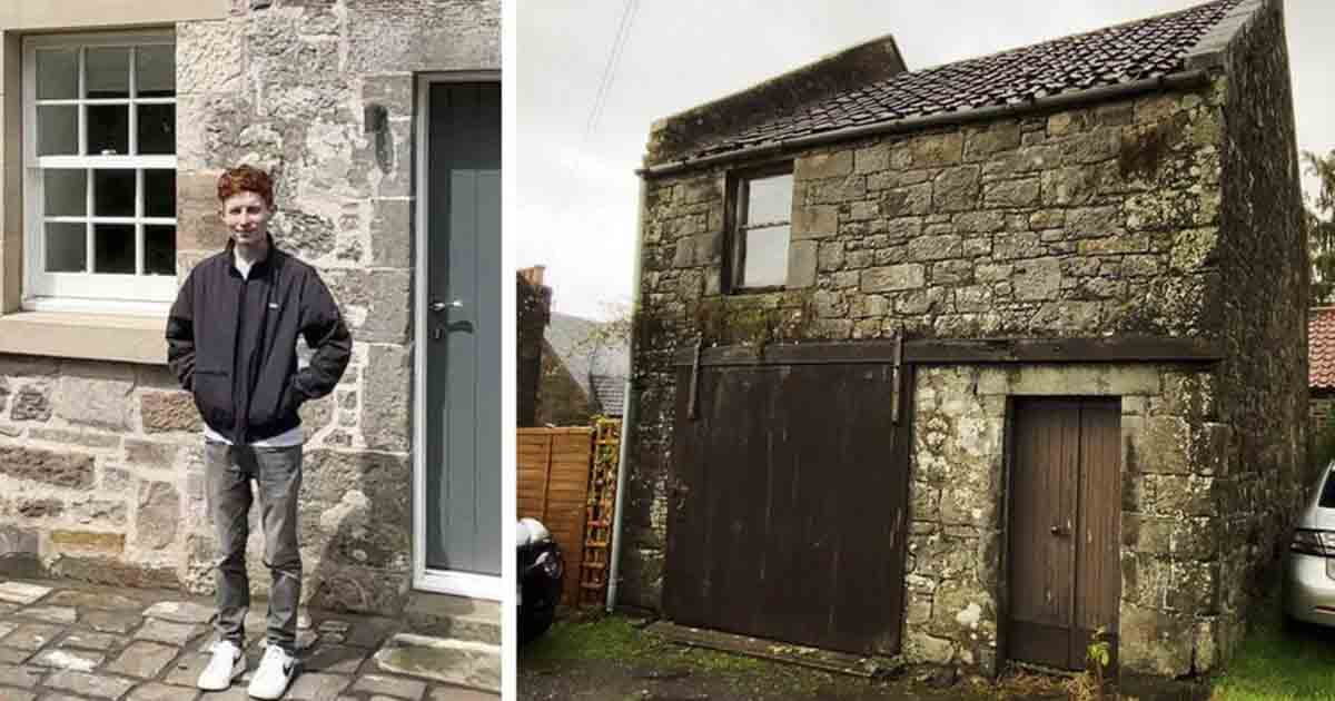 Man bought an abandoned stone cottage in his village and turned it into ...
