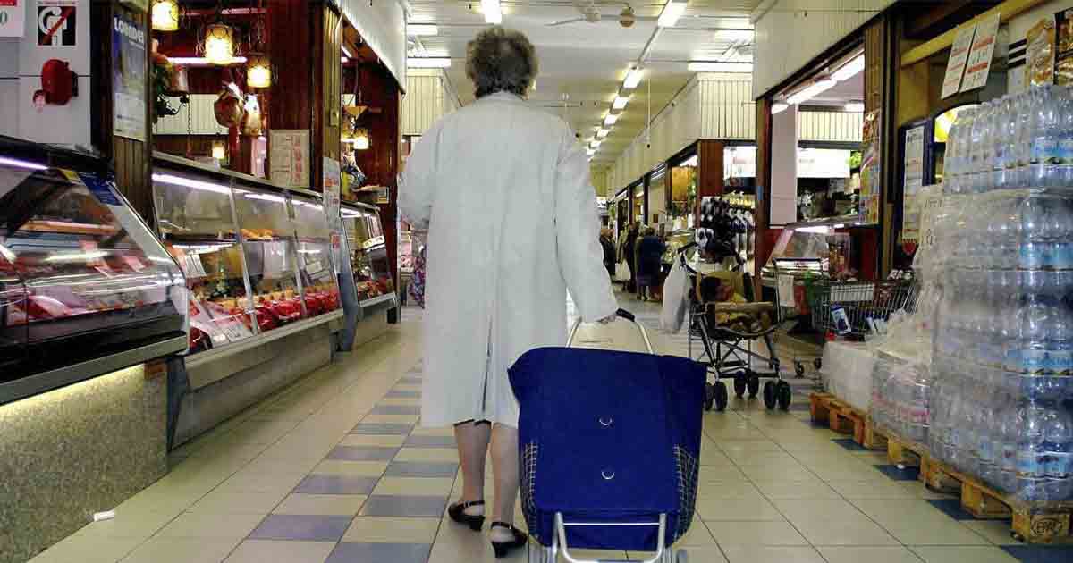 An 82-year-old woman was caught shoplifting in a supermarket store
