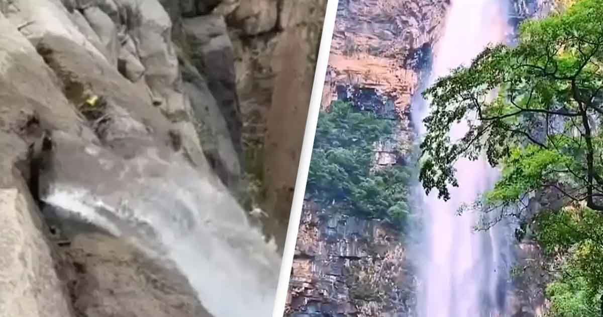 Hiker Spots Secret Behind Famous Waterfall in China : Tiffy Taffy
